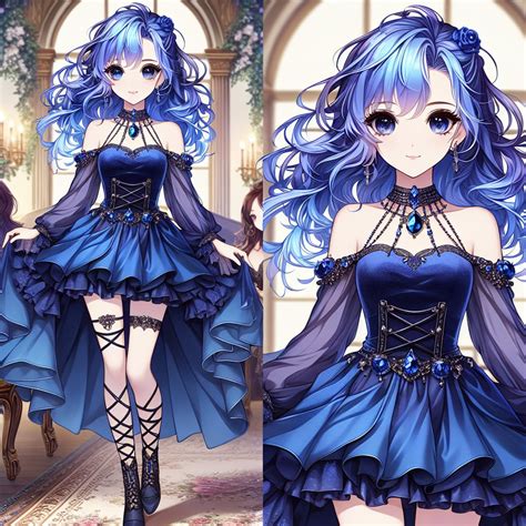 Anime Girl Dark Blue Hair And Fanart