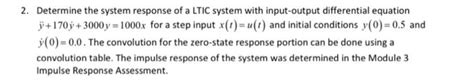 Solved Determine The System Response Of A Ltic System With