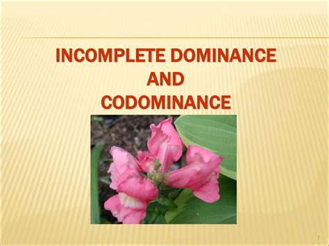 Law Of Incomplete Dominance