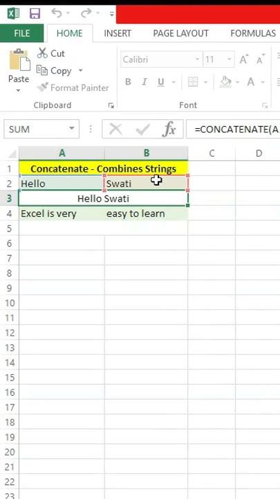 Concatenate Excel Shorts Shortvideo Function Functions Excel