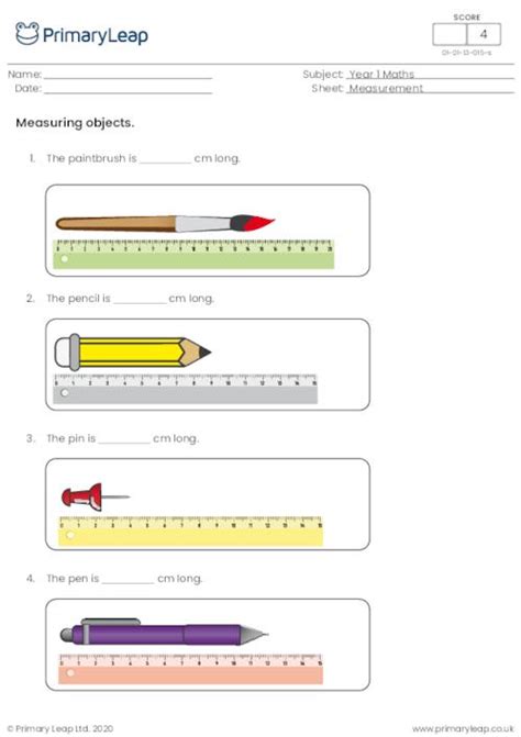 Numeracy Measuring Objects Worksheet PrimaryLeap Co Uk