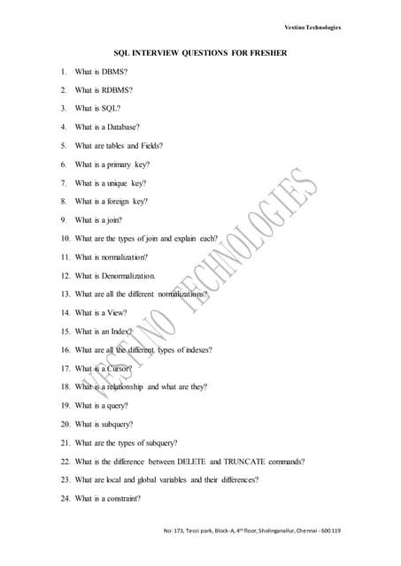 Informatica Interview Db Questions Pdf