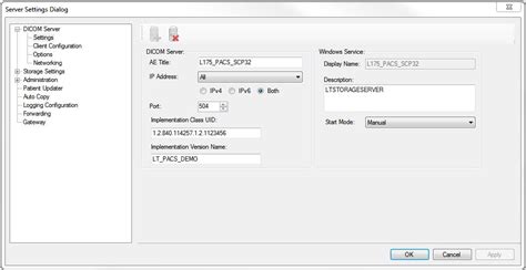 Configuring The Leadtools Storage Server Application Using The Control Paneldicom Server