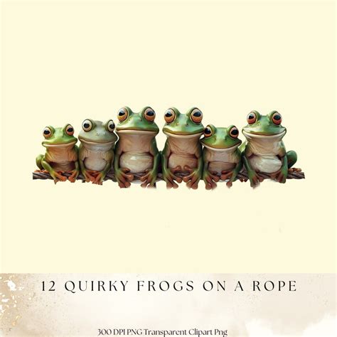 Whimsical Frog Clipart Quirky Frogs Frogs On A Rope Clip Art Frog
