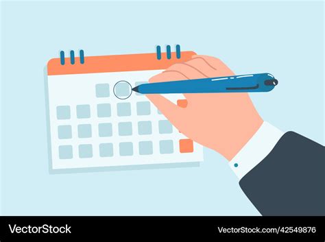Employee Checking Date Of Important Event Vector Image