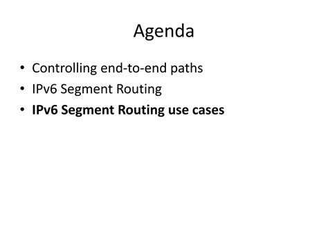 Ipv6 Segment Routing An End To End Solution Pptx