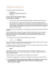 Topographic Maps Lab 10 Pdf Topographic Maps Lab 10 For This Lab You Will Need The Following