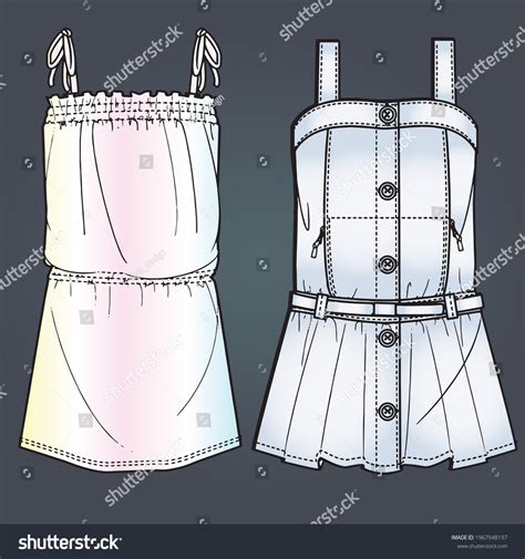 Fashion Illustration Cad Technical Drawing Vector Stock Vector Royalty Free