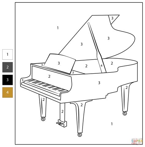 Color By Number Grand Piano Free Printable Coloring Pages