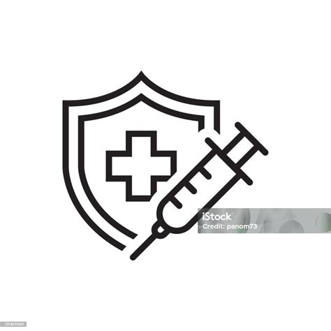 그래픽 디자인 로고 웹 사이트 소셜 미디어 모바일 앱 일러스트레이션을 위한 의료 백신 아이콘 벡터 의료 주사기 기호 백신접종에