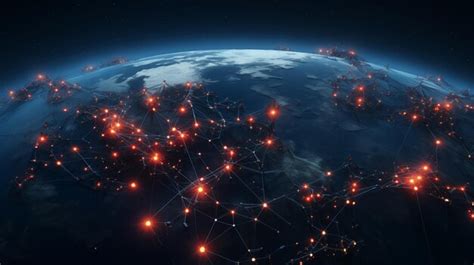Global Networking A Visualization Of Interconnected Digital Systems Premium Ai Generated Image