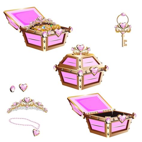 Premium Vector Treasure Chest Set