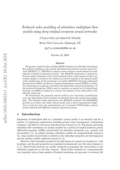 Pdf Reduced Order Modeling Of Subsurface Multiphase Flow Models Using