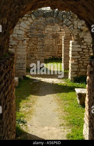 Ancient Roman Baths Ruins In Cimiez Nice South Of France July 2018