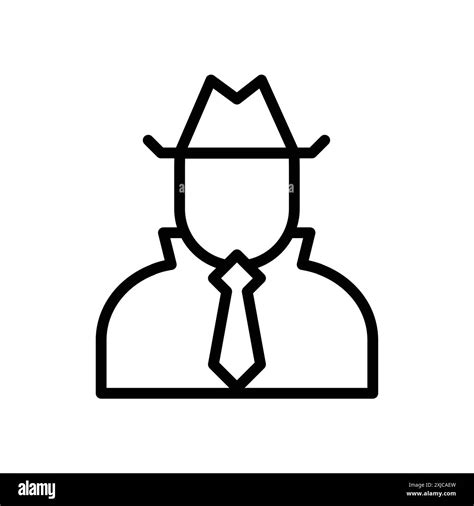 Secret Agent Icon Flat Set In Black And White Color Outline Vector Stock Vector Image And Art Alamy