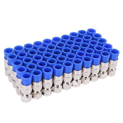 50pcs Rg6 Compression Connectors Coaxial Cable Waterproof Connection F