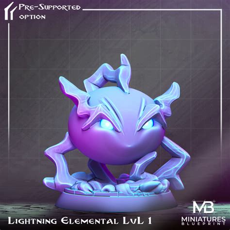 3d Printable Lightning Elemental Pack By Miniatures Blueprint