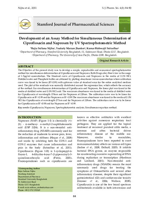 Pdf Development Of An Assay Method For Simultaneous Determination Of