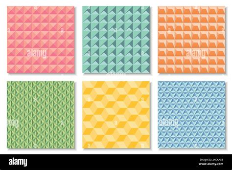 Collection Of Color Seamless Geometric Patterns Repeatable Bright Fashion Backgrounds