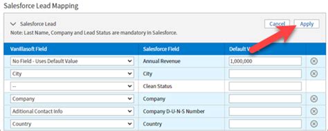 salesforce object mapping custom object mapping vanillasoft
