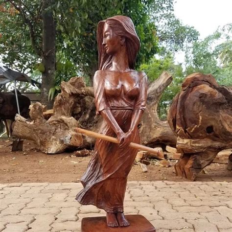 Wood Statue Wooden Sexy Women Statue100 Cm Hight 42 Etsy