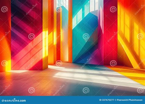 Abstract Geometric Background Using Irregular Shapes And A Vibrant Color Palette Ai Generated