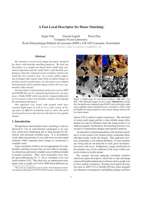 Pdf A Fast Local Descriptor For Dense Matching