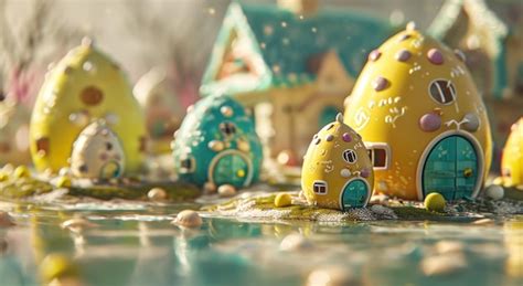 Premium Photo Easter Egg House Pattern