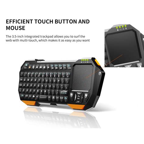 Portable Wireless Bluetooth Keyboard With Touchpad Grandado
