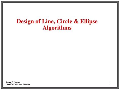 Ppt Design Of Line Circle Ellipse Algorithms Powerpoint Presentation Id