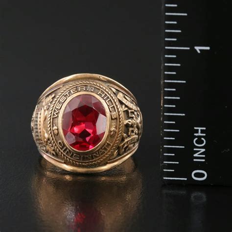 Vintage Josten 10k Ruby Class Ring Western Hills Cincinnati Ebth