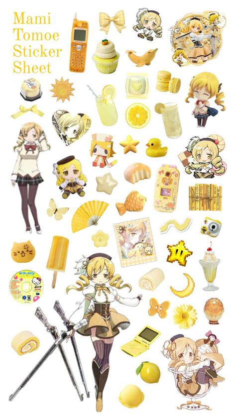 Mami Tomoe Sticker Sheet In 2025 Sticker Sheets Sticker Art