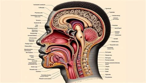 A Drawing Of A Human Head With The Main Parts Labeled With The Main