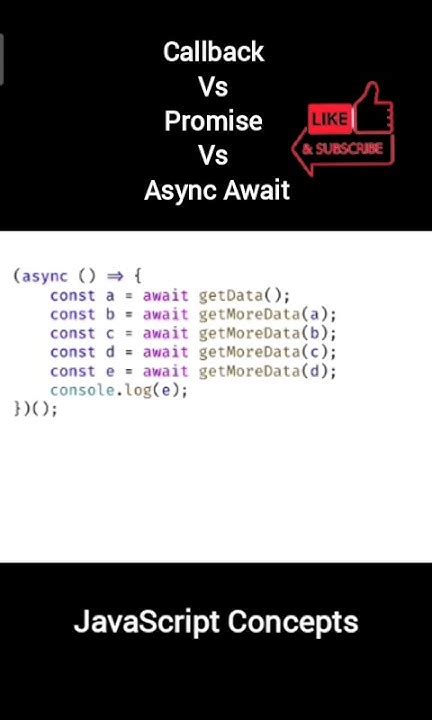 Callback Vs Promise Vs Async Await Javascript Shorts Youtube