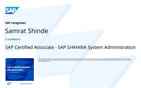 Samrat Shinde On Linkedin Today I Am Thrilled To Share That I Have Successfully Achieved The Sap…