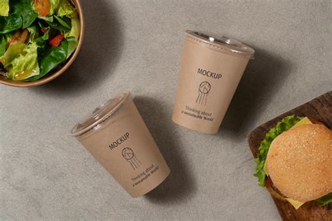 친환경 패스트푸드 골판지 포장 무료 Psd 파일