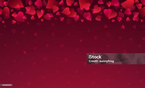 빨간 마음과 발렌타인 인사말 배경입니다 발렌타인 프레임입니다 수평 휴가 배경 헤더 포스터 카드 웹 사이트 벡터 일러스트레이션 가리기에 대한 스톡 벡터 아트 및 기타 이미지