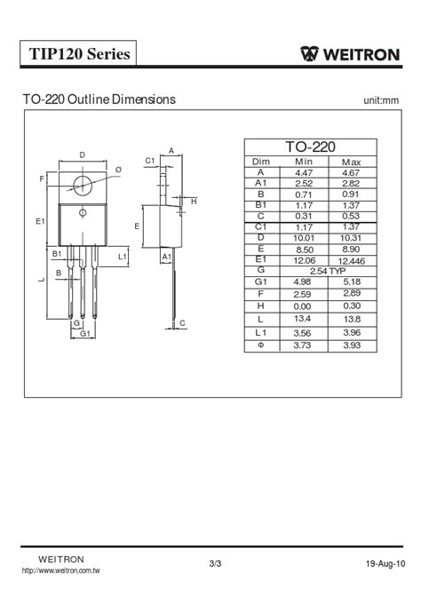 Tip125 Tip120 Pnp Transistor Weitron