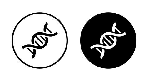 Dna Helix Icon Vector Genetic Symbol Isolated On Circle Background