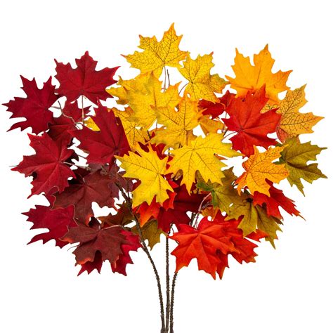 Briful 37 Fall Decor Artificial Maple Leaf Branches Large Fake Maple Leaves Shrubs Autumn
