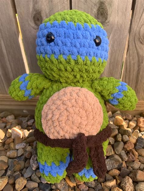 Ninja Turtle Crochet Pattern 90s Inspired Turtle Amigurumi Plushie