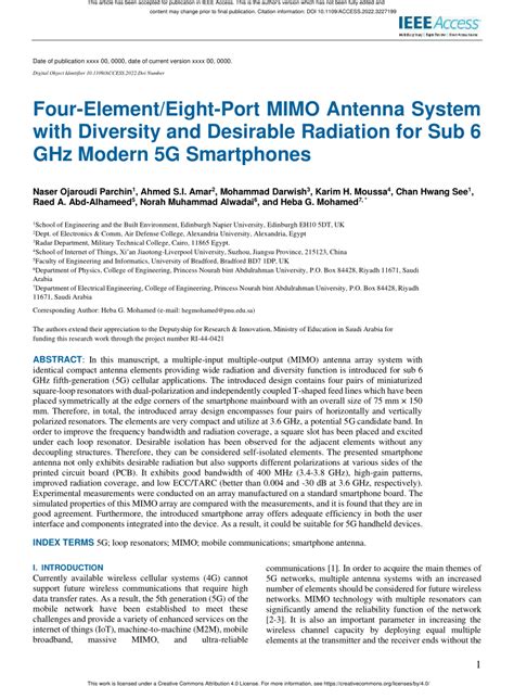 Pdf Four Elementeight Port Mimo Antenna System With Diversity And