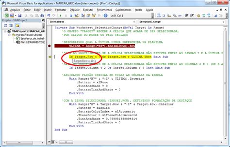 excelline office world excel vba destacando automaticamente a linha