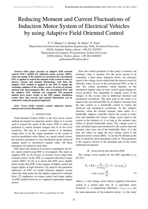 Pdf Reducing Moment And Current Fluctuations Of Induction Motor