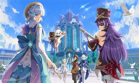 Lumine Furina Kamisato Ayaka Paimon Chiori And More Genshin Impact Drawn By Massoukei