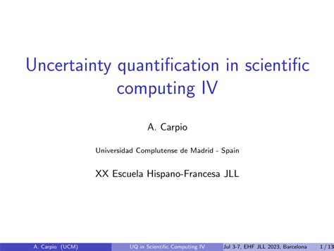 PDF Course On Uncertainty Quantification In Scientific Computing