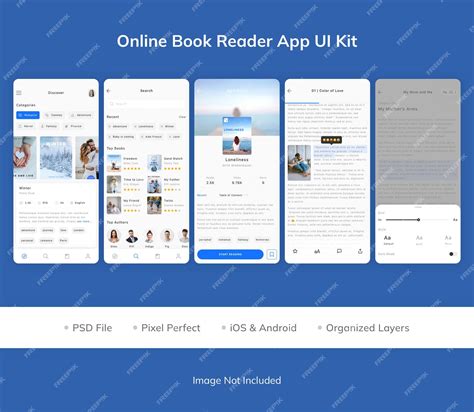 Premium Psd Online Book Reader App Ui Kit