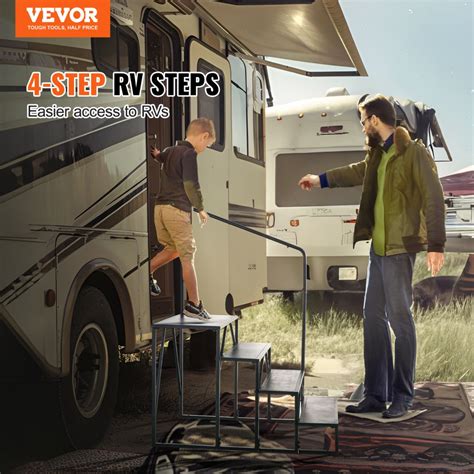 Vevor Rv Steps 4 Step Rv Stairs 440 Lbs Load Capacity Thickened