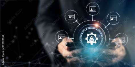 automated process and data driven analytics concept using robot ai artificial intelligence