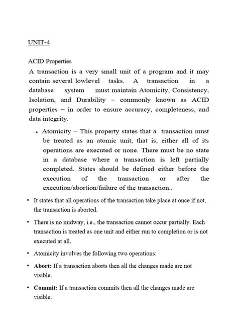 Dbms 4 Notes Pdf Backup Database Transaction